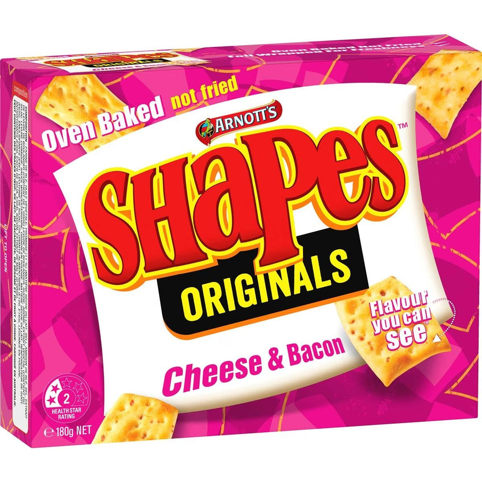 Arnott's Shapes Cheese & Bacon 180g – Bunnasia