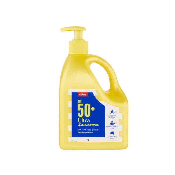 Coles Ultra SPF50+ Sunscreen 1L – Bunnasia