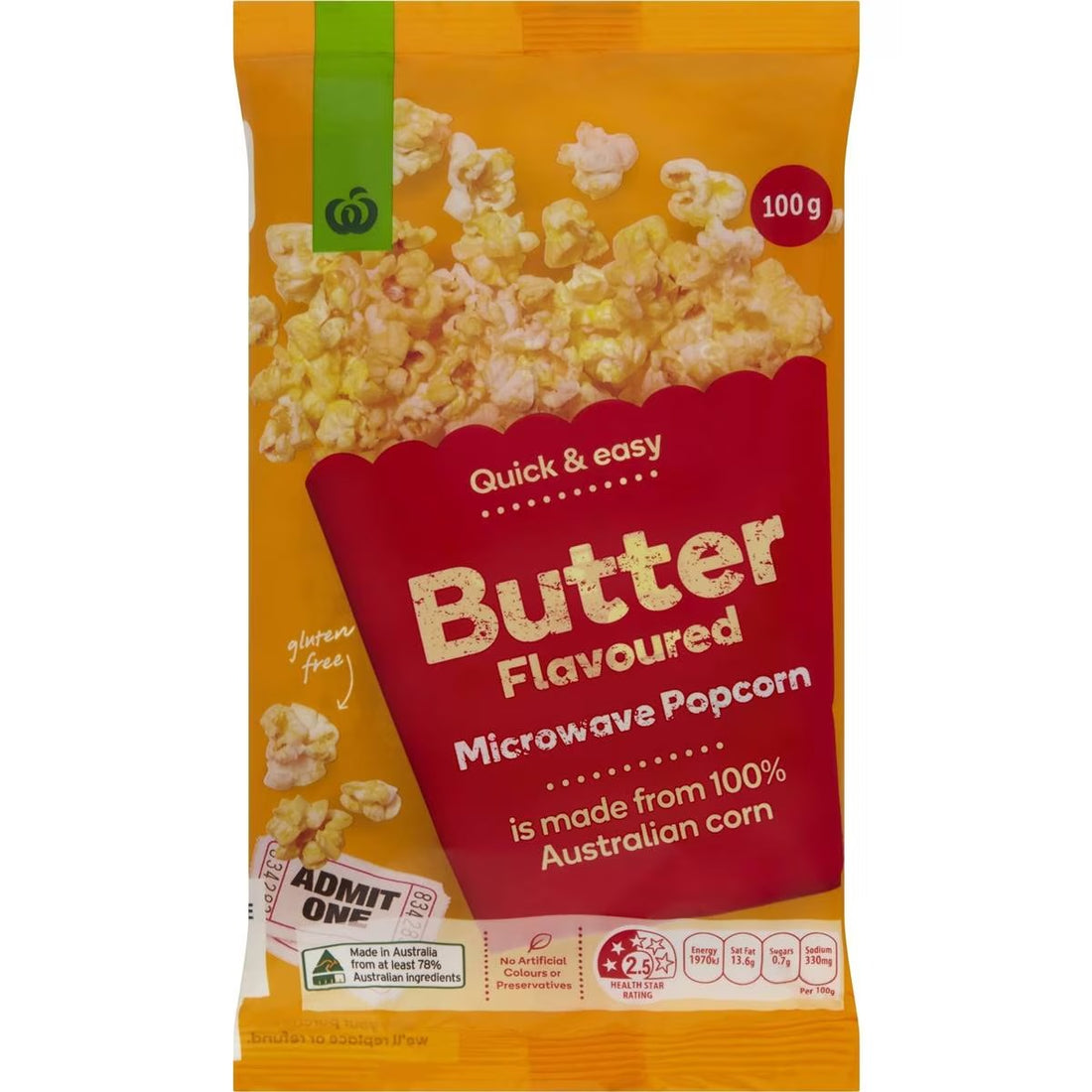 Woolworths Microwave Popcorn Butter 100g – Bunnasia
